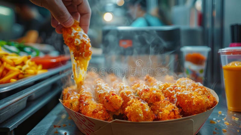 Cheese Sticks with Steam in a Food Stall Stock Photo - Image of gourmet ...