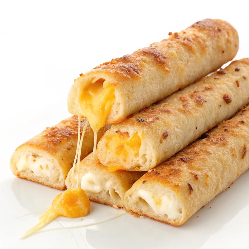 Cheese Stuffed Breadsticks Isolated on White Background Stock ...