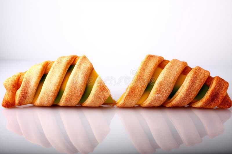 Cheese Stuffed Puff Pastry Showcasing Golden Flaky Layers. Minimalist ...