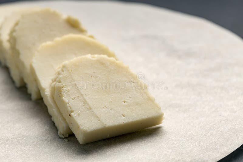 Cheese Tasting, Sliced Cheese on a Paper Backing Stock Image - Image of ...