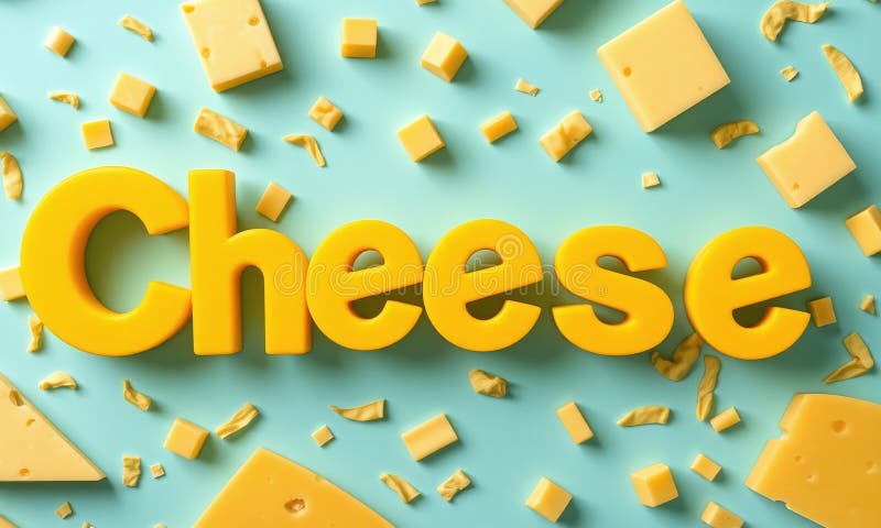 Cheese Text in 3D Yellow Letters Swiss Cheese Stock Illustration ...