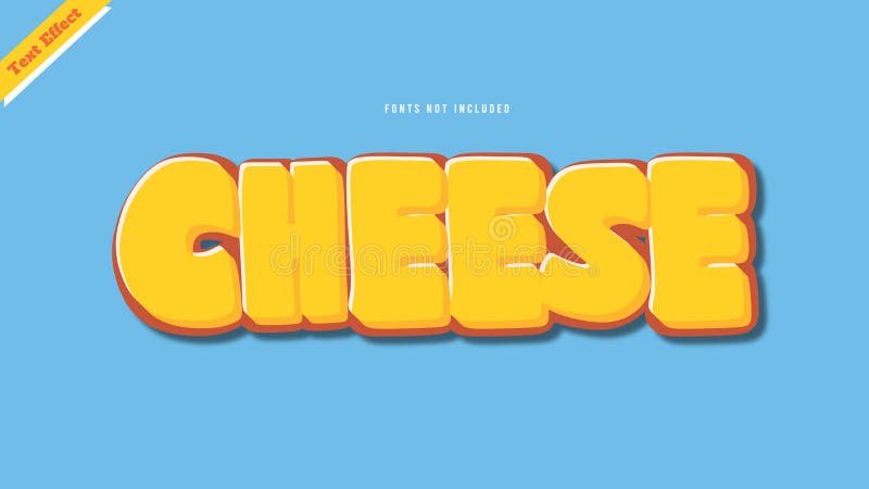 Cheese Text Effect Design Vector. Editable 3d Text Stock Vector ...