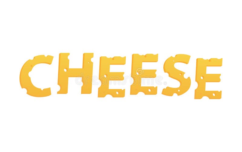 Cheese Text in Vector stock vector. Illustration of word - 71094985