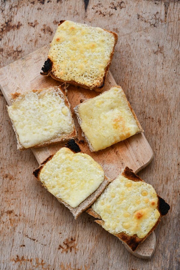 Hot Cheese Toast and Paprika Chips Stock Photo - Image of diced, basil ...