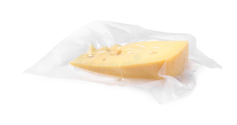 Cheese in Vacuum Pack Isolated on White Stock Photo - Image of pouch ...