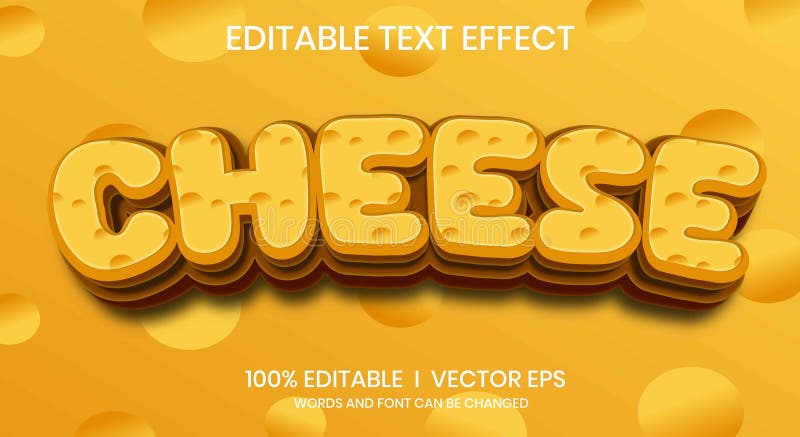 Cheese Vector Text Effect with Modern Style Design Stock Vector ...