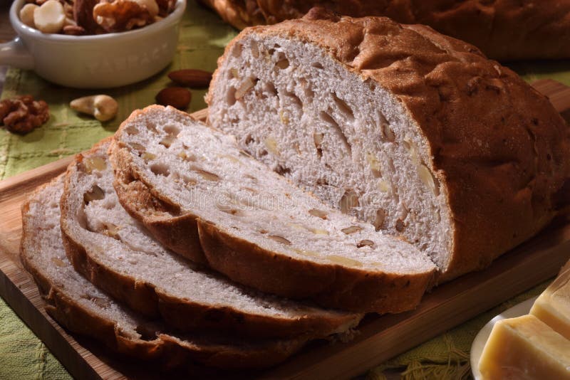 Cheese walnut bread stock image. Image of loaf, healthy - 268893991