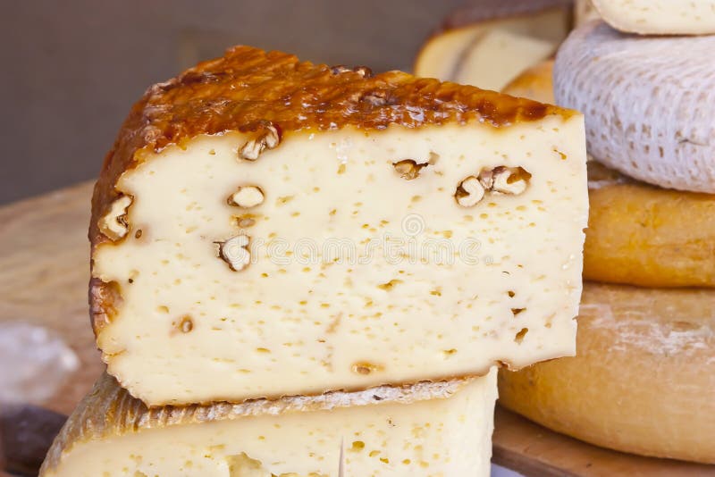 Cheese with walnut stock photo. Image of folklore, craftsmanship - 34840610