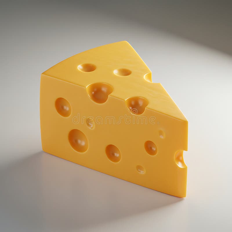 Cheese Wedge Still Life Featuring Holes and Smooth Yellow Surface Stock Illustration ...
