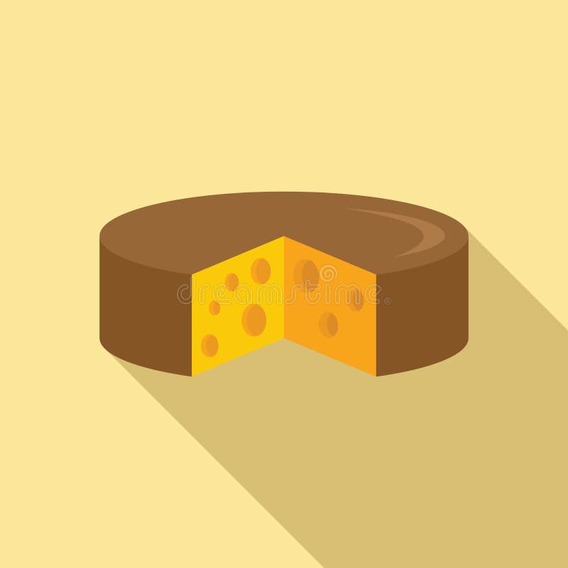 Cheese Wheel Icon, Flat Style Stock Vector - Illustration of eating ...