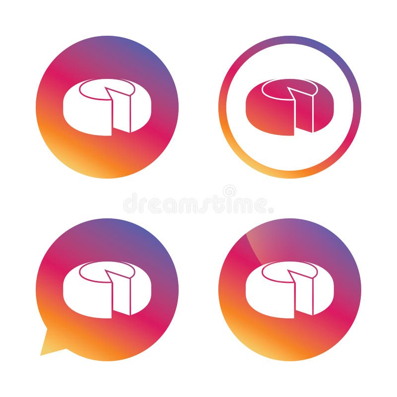Cheese Wheel Sign Icon. Sliced Cheese. Stock Vector - Illustration of ...