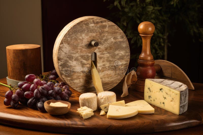Cheese Wheel with Wax Seal and Rustic Label Stock Illustration ...
