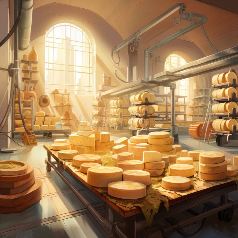 The Cheese Wheels are Undergoing the Maturation Phase, Illustration ...