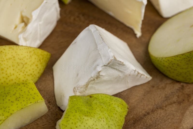 Cheese with White Mold Cut into Chunks Stock Image - Image of cheese ...