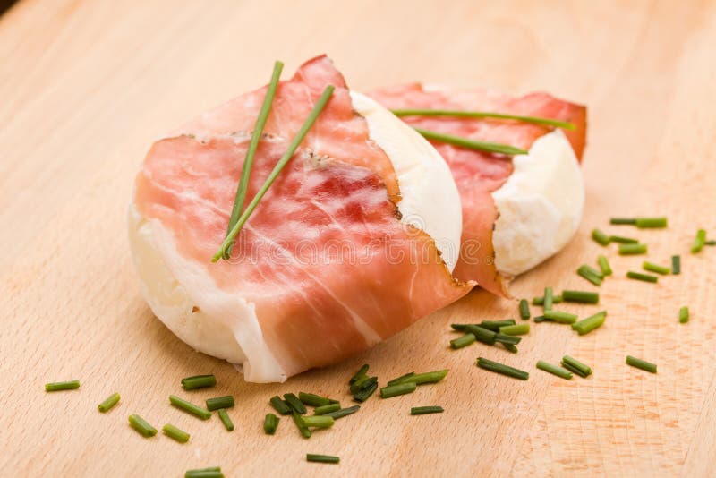 Cheese with wrapped bacon stock photo. Image of wrapped - 18488902