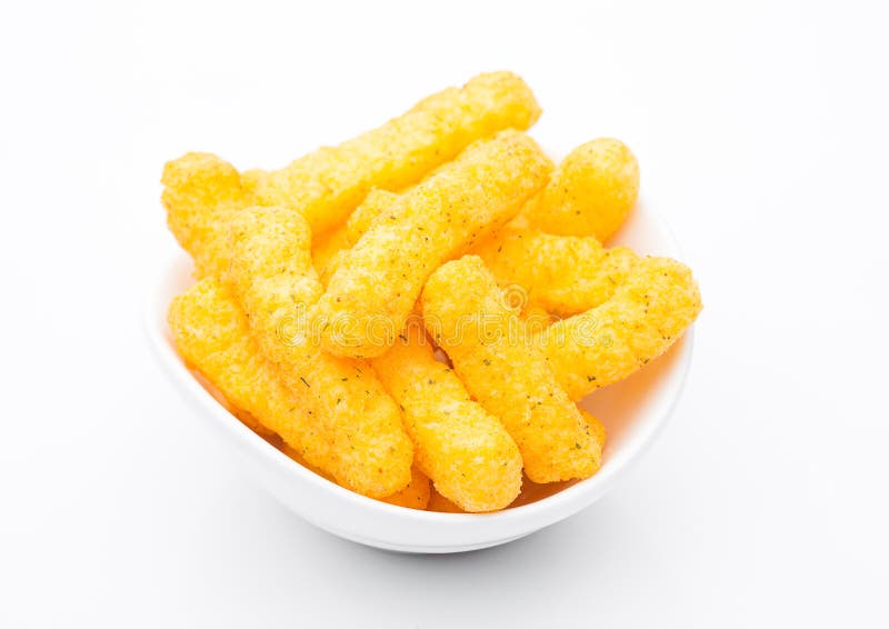 A stack of cheese puffs stock image. Image of carry - 111613571