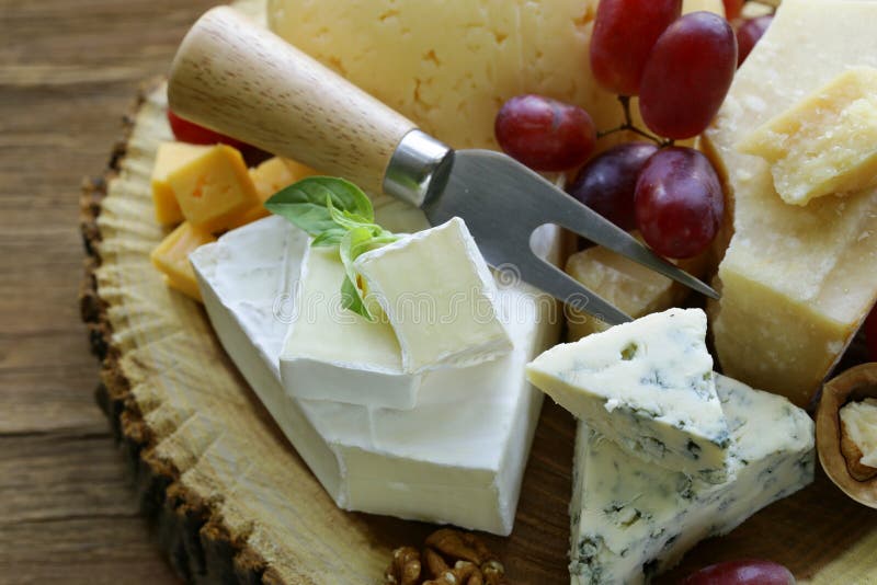 Cheeseboard with Assorted Cheeses Stock Image - Image of ingredient ...