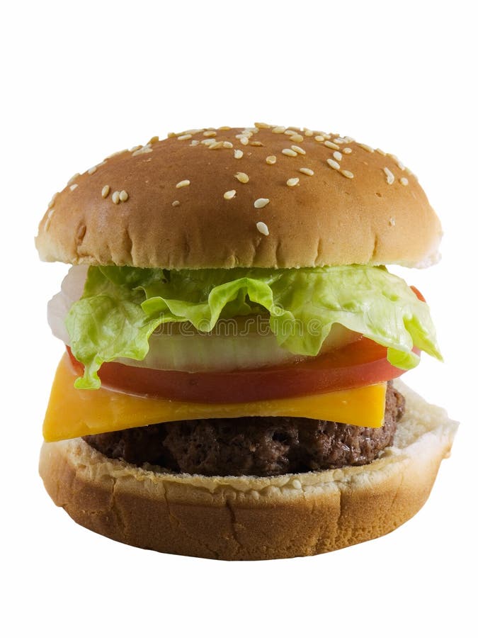 Cheeseburger stock photo. Image of fast, isolated, sesame - 4215868