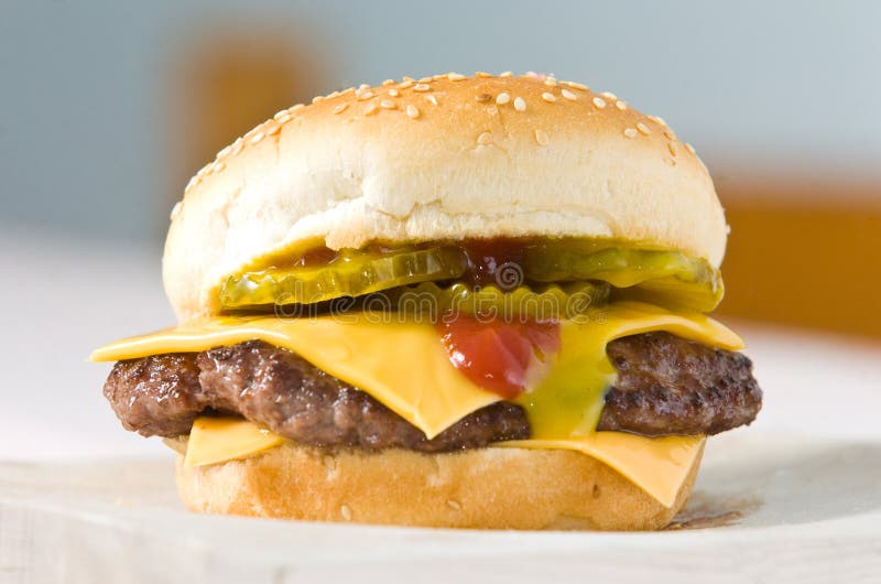Cheeseburger stock image. Image of huge, close, challenge - 5459829
