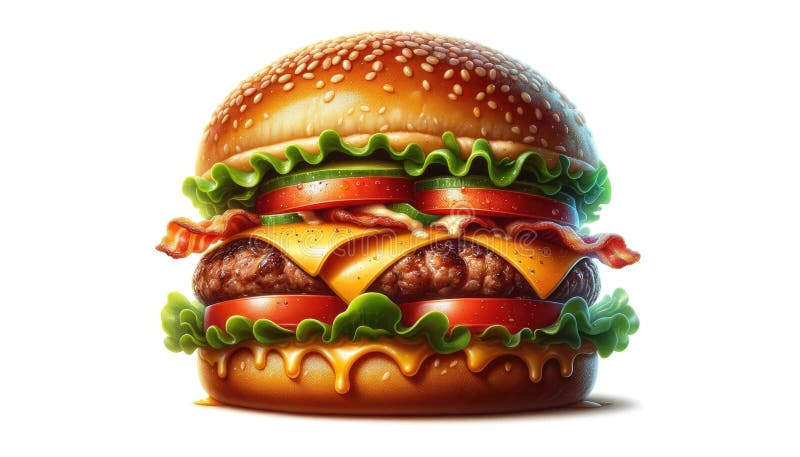 Hyper-Realistic Gourmet Cheeseburger Stock Photo - Image of gourmet ...