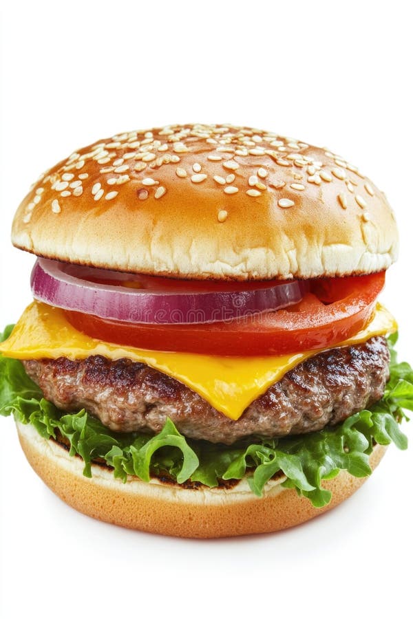 Cheeseburger on Bread Bun stock photo. Image of lunch - 363350180