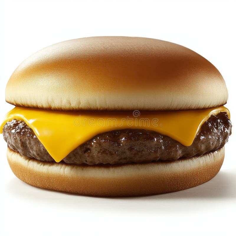 A Cheeseburger Featuring Fresh Ingredients and a Sesame Seed Bun, Set ...