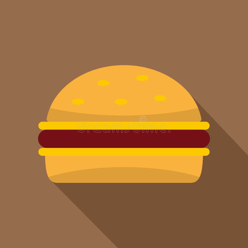 Cheeseburger Icon, Flat Style Stock Illustration - Illustration of ...