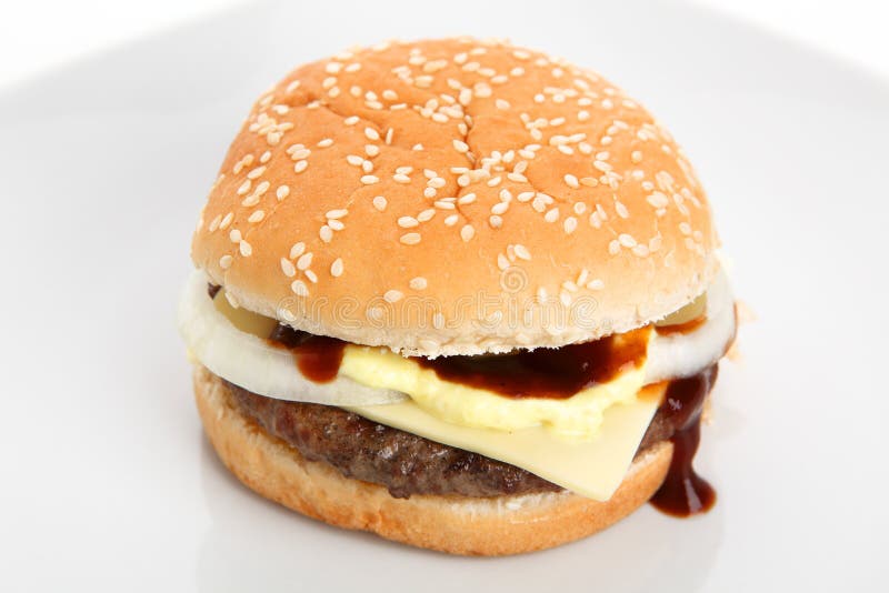 Cheeseburger stock image. Image of cheese, plate, fastfood - 74383395