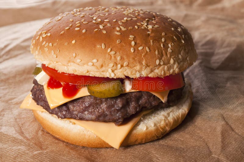 Big cheeseburger stock image. Image of america, grilled - 30963069