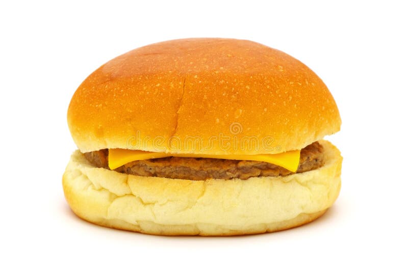 Cheeseburger on White Background Stock Image - Image of front, meat ...