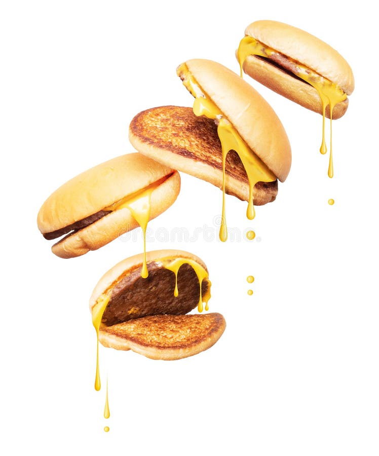 Burger with Melted Cheese Over Fall Background Stock Image - Image of ...