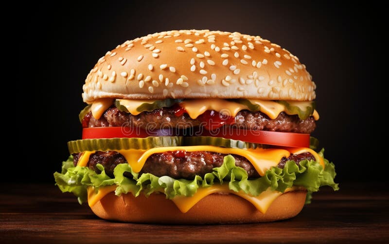 Cheeseburgers on a Transparent Background Stock Image - Image of meal ...