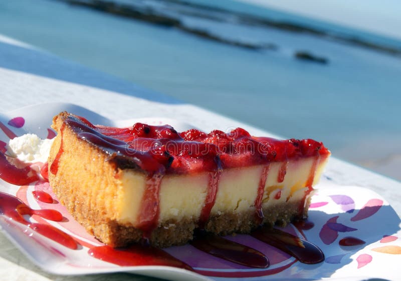 Cheesecake on the beach stock image. Image of cheesecake - 23207527