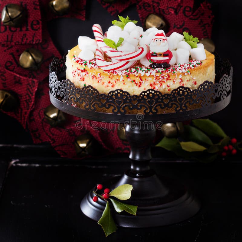 Cheesecake Decorated for Christmas Stock Image - Image of dessert, diet ...