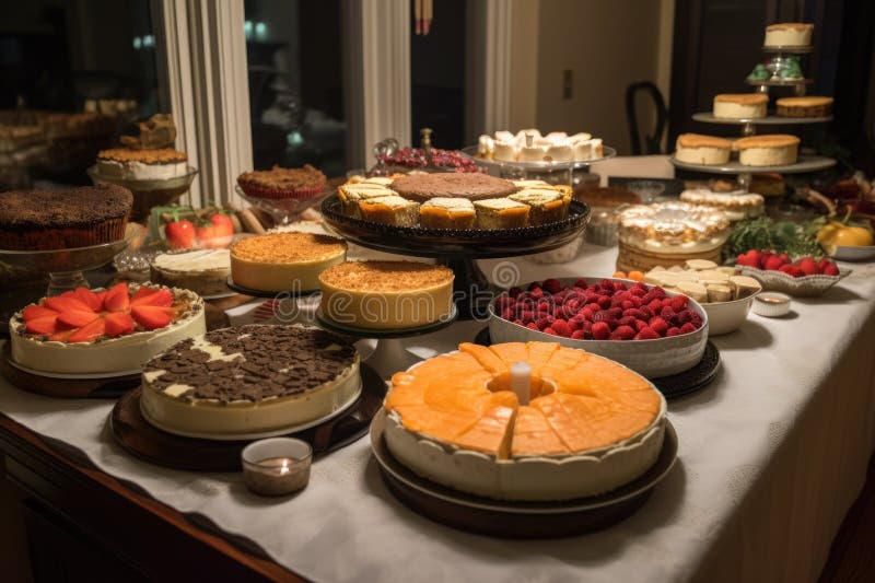 Cheesecake Dinner Party, with Cheesecakes of Various Flavors on Display ...