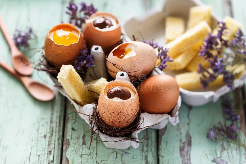 Cheesecake Easter Eggs stock photo. Image of confectionner - 111702796