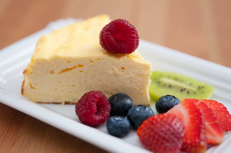 Cheesecake with Fresh Fruit Stock Image - Image of piece, leaf: 36248111