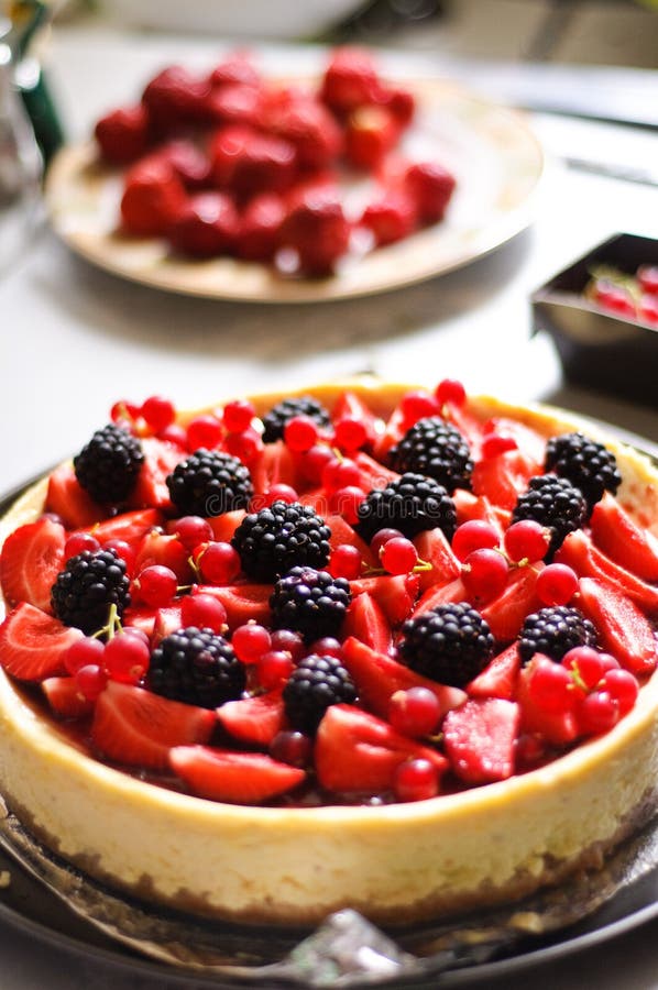 Cheesecake and Fresh Fruits Stock Photo - Image of sweet, cake: 20974434