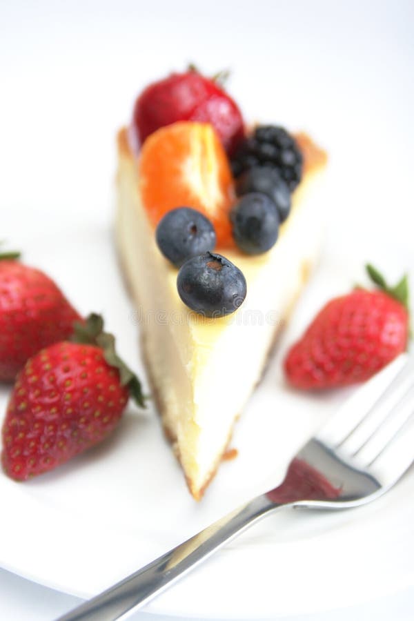 Cheesecake and fruits stock image. Image of plate, cake - 13727217