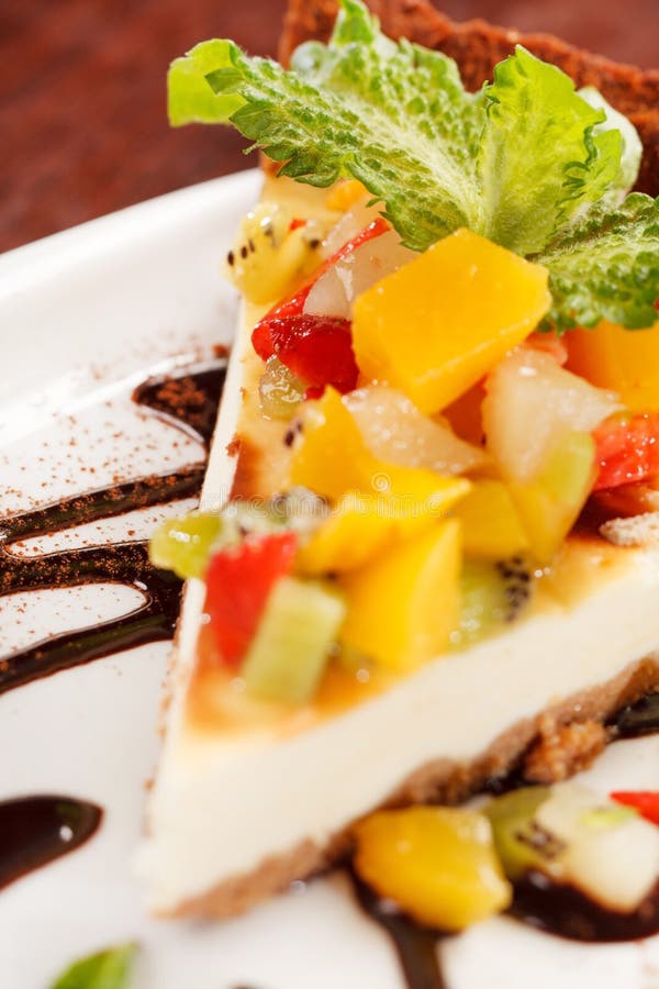 Cheesecake with fruits stock photo. Image of pastry, holiday - 25239790