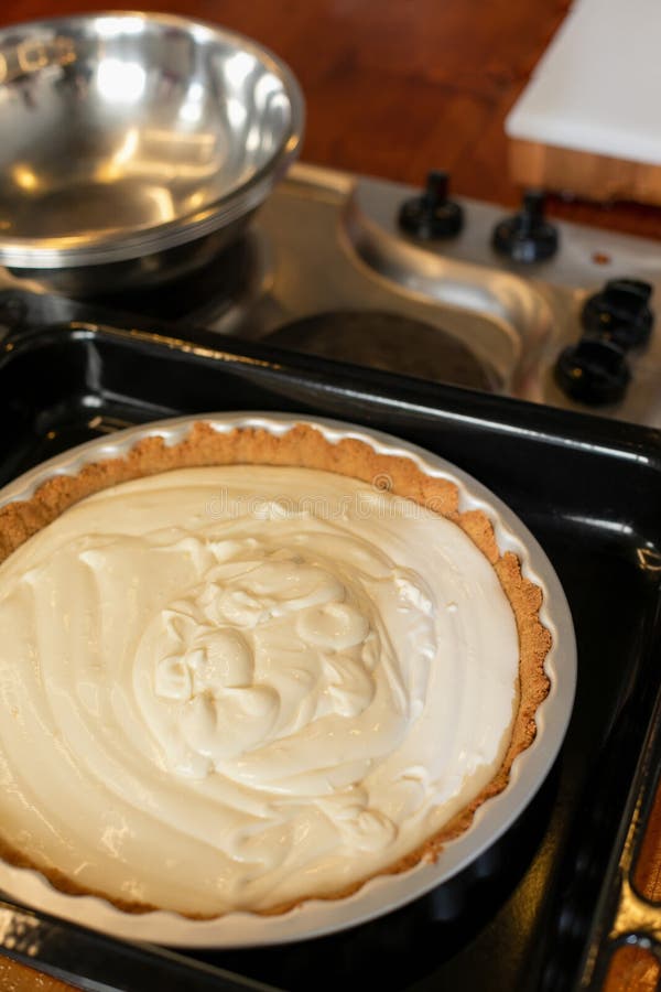Cheesecake Making Process. the Cake is Ready To Bake. on the Kitchen ...