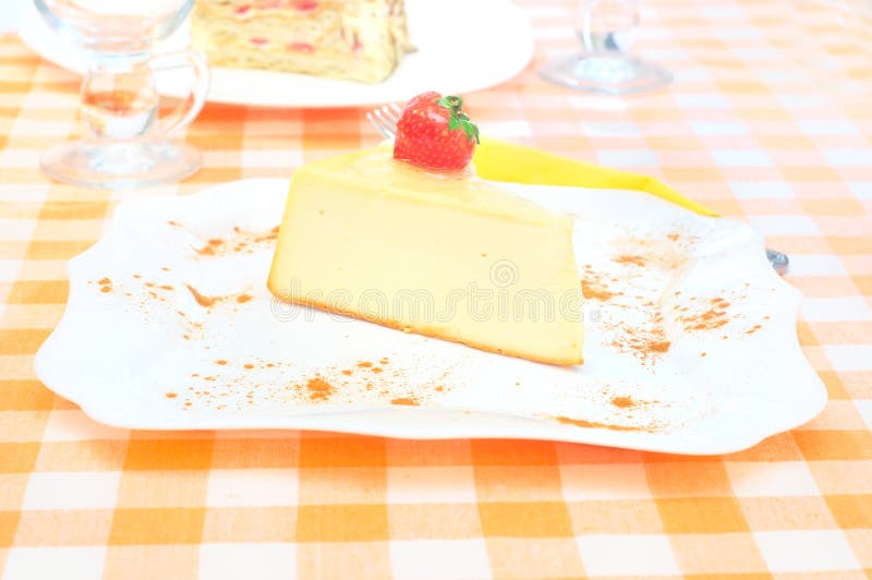 Cheesecake on the plate stock photo. Image of cream, closeup - 27168620