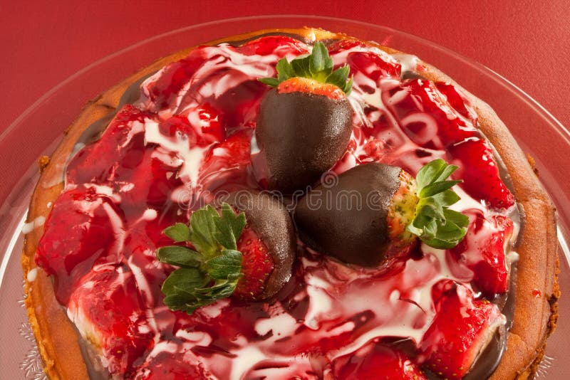 Cheesecake with Strawberry Glaze 4 Stock Photo - Image of ganache ...