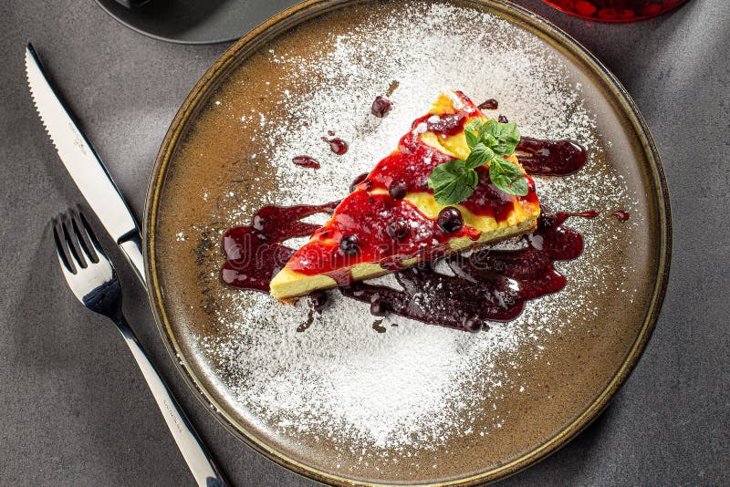 Cheesecake Topped with Fruit Jam, Delicious Cheesecake with Currant Jam ...