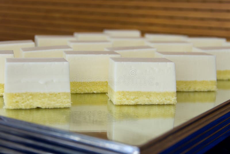 Cheesecake on tray stock image. Image of resturant, sugar - 94492041