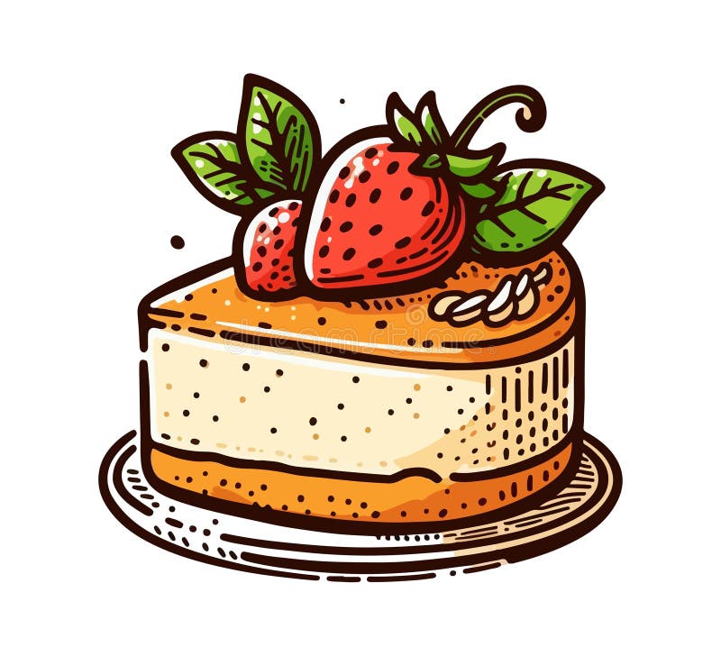 Cheesecake Vector Illustration Graphic Asset Stock Illustration ...