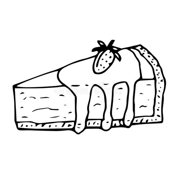 Cheesecake Vector Illustration, Hand Drawing Doodle Stock Vector ...