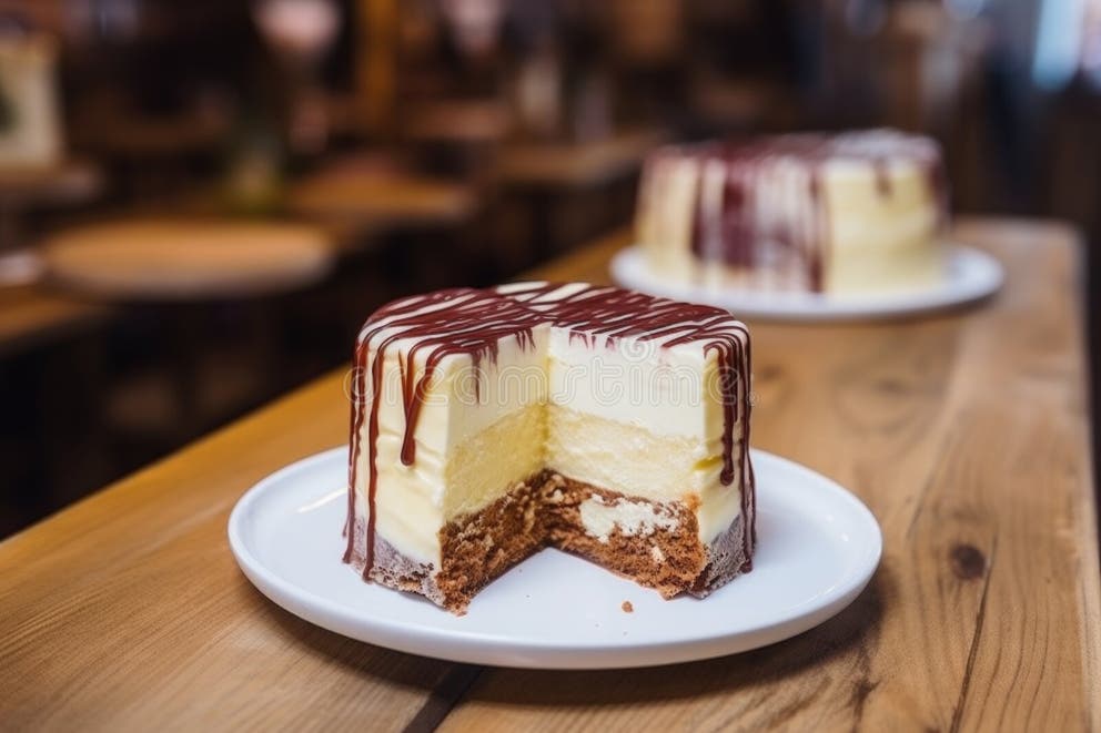 Cheesecake on a Wooden Table in a Bakery Stock Photo - Image of bakery ...