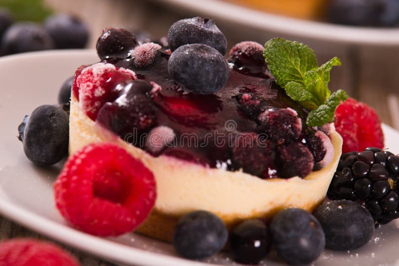 Cheesecakes with Mixed Berries. Stock Image - Image of cheese ...