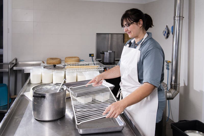 Cheesemaker Prepares the Tools To Make Cheese Stock Photo - Image of ...